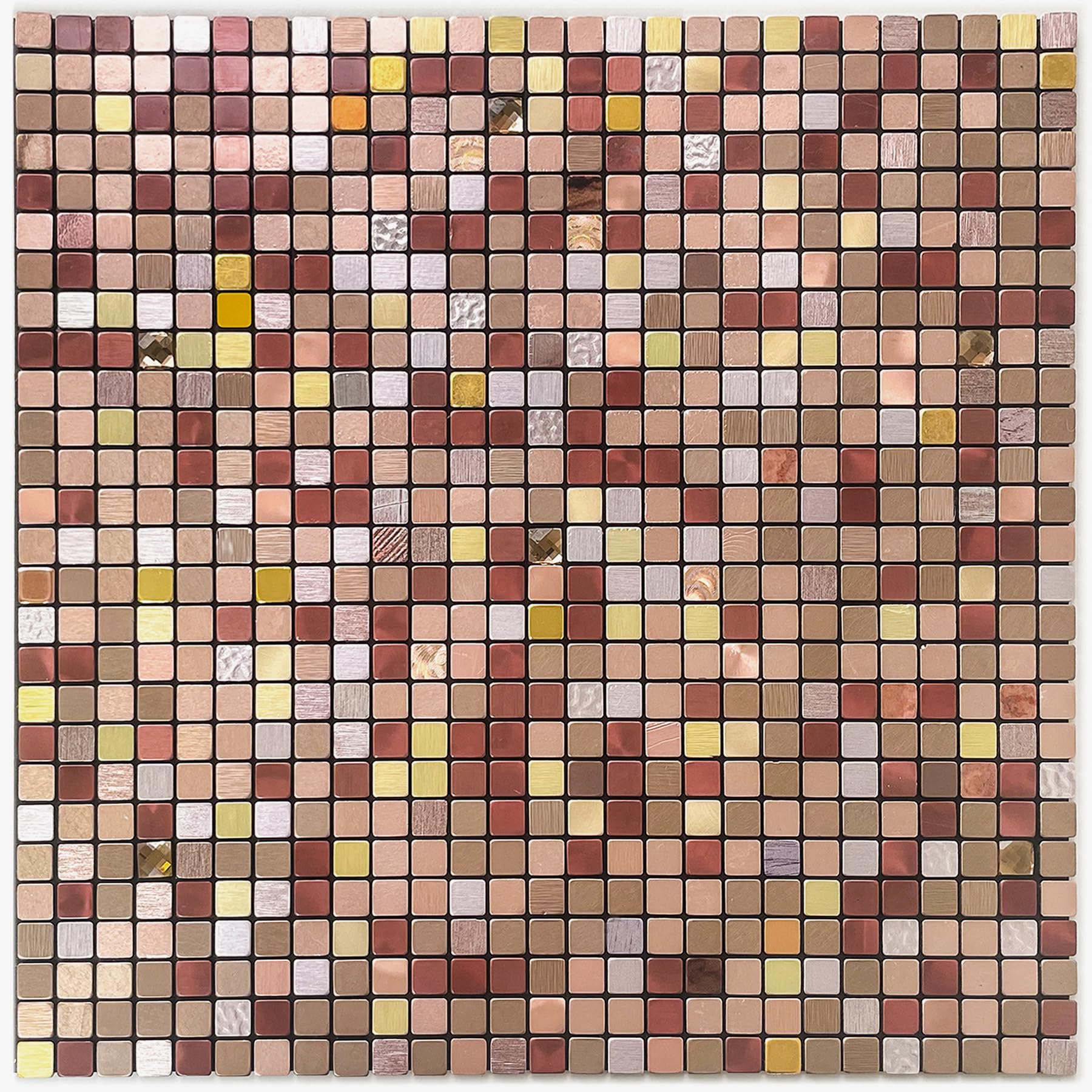 HomeyMosaic 10-Sheet Peel and Stick Backsplash Tile Stick on Kitchen Bathroom Fireplace Plaid Glass in Gradient Copper