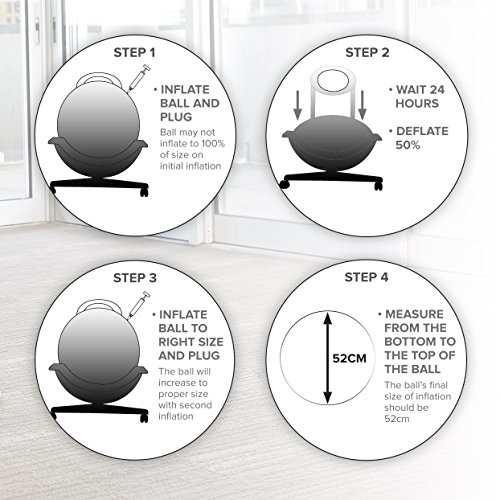 Gaiam Ultimate Balance Ball Chair with Swivel Base - Premium Exercise Stability Yoga Ball Ergonomic Chair for Home and Office Desk - Air Pump, Exercise Guide