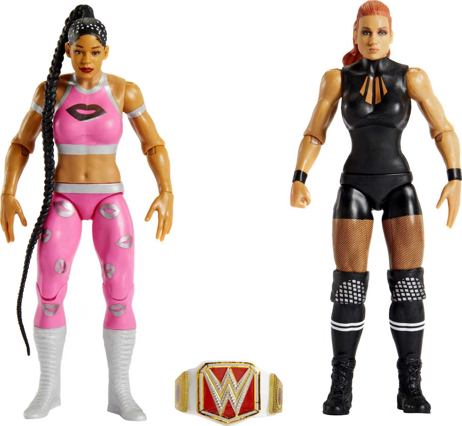 Mattel WWE Becky Lynch vs Bianca Belair Championship Showdown Action Figure 2-Pack with RAW Women's Championship, 6-inch