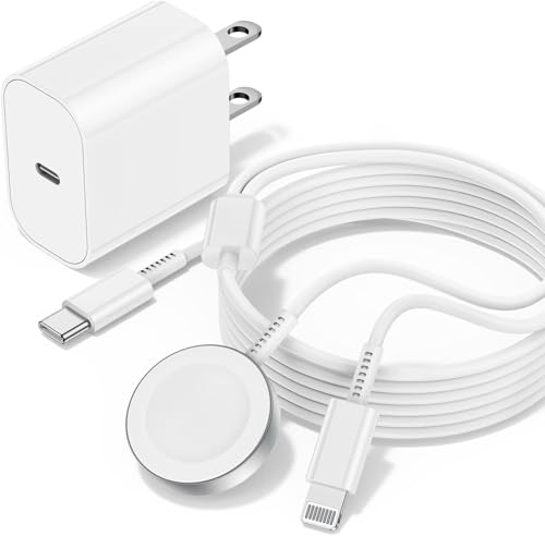 Yeptech USB C for Watch Charger,2 in 1 Magnetic Watch Fast Charging Cable Cord 10ft with 20W Type C Wall Plug Block for Watch Series Ultra 9 8 7 6 5 4 3 SE&Phone 14 13