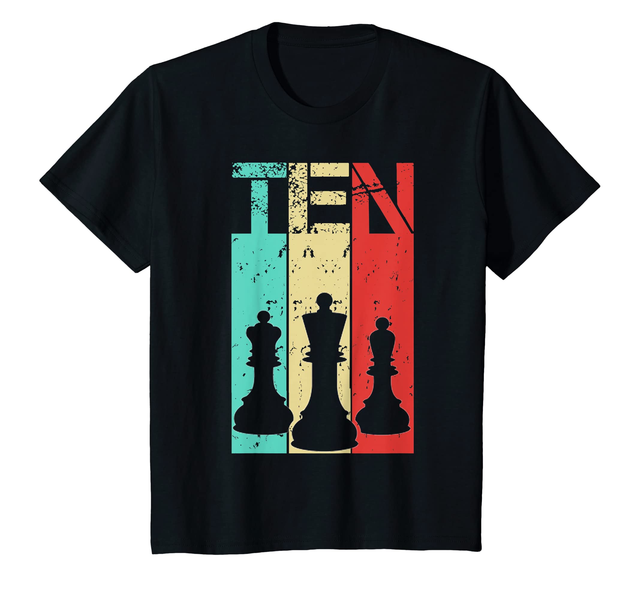 Kids 10 Year Old Chess Player Birthday Boy Girl 10th Birthday T-Shirt