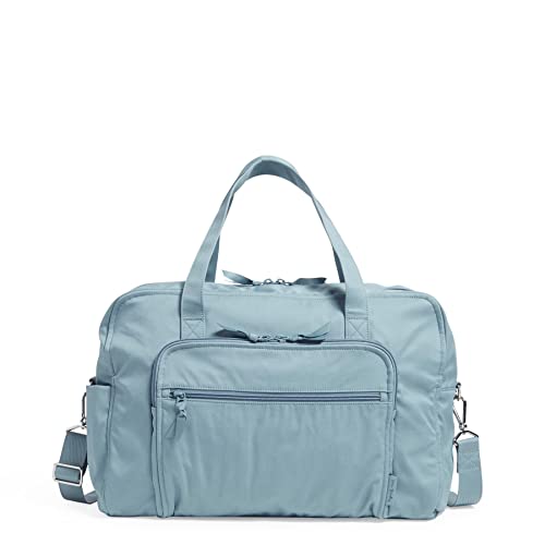 Vera Bradley Women's Cotton Weekender Travel Bag, Reef Water Blue - Recycled Cotton, One Size