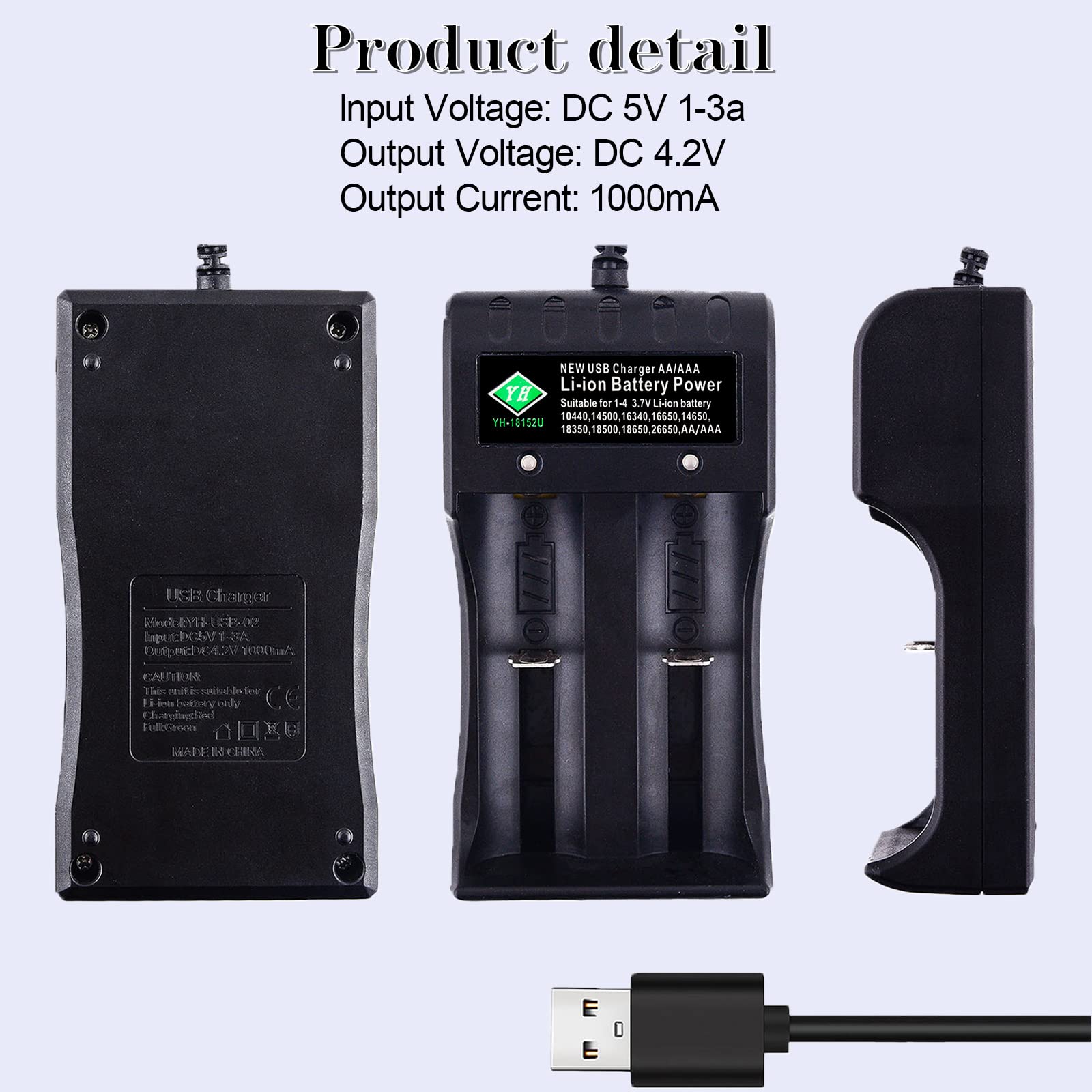 Swanlake Universal 18650 Lithium Battery Charger for 3.7V Li-ion & 1.2V Ni-MH A AA AAA Rechargeable Batteries