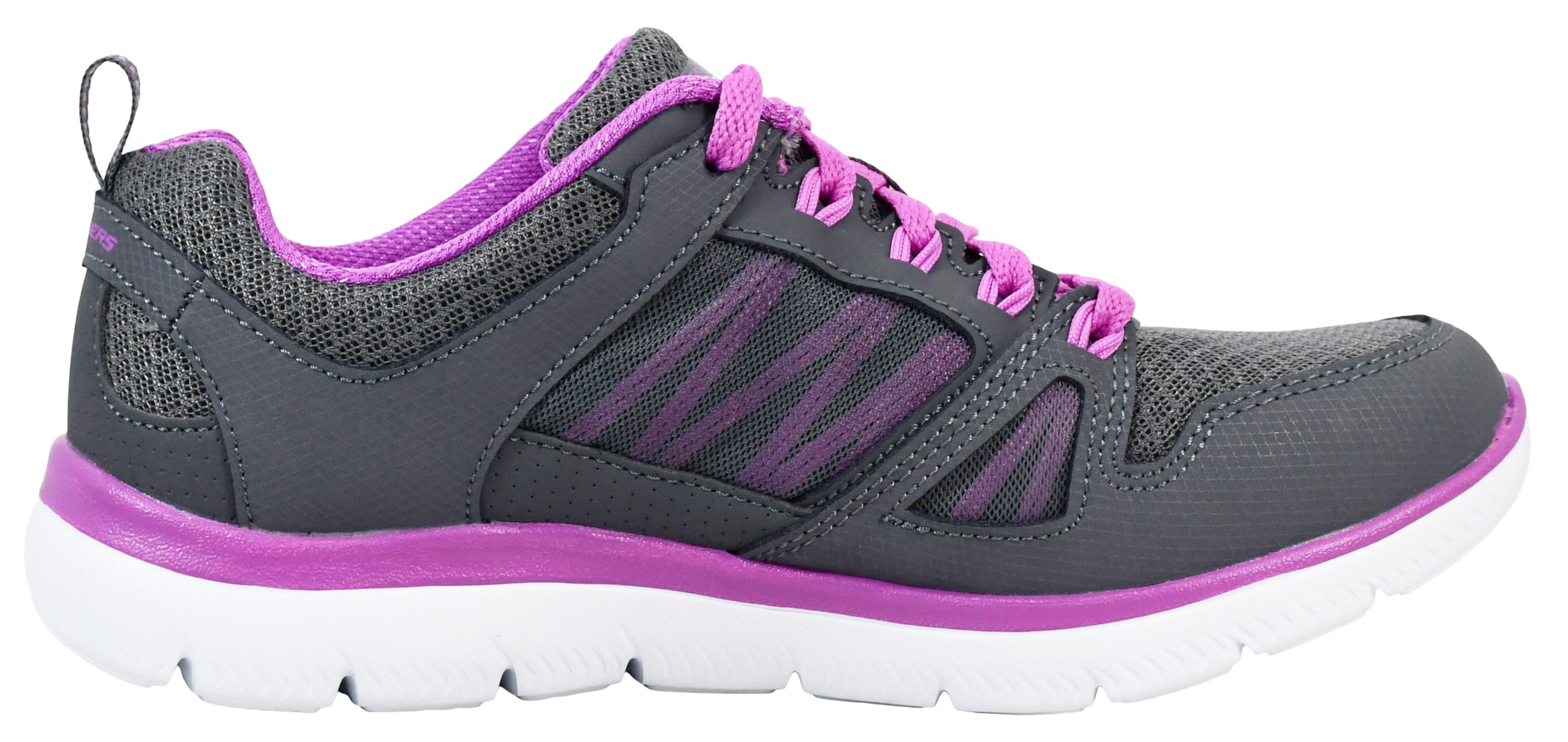 Skechers Women's Summits - New World Sneaker, Charcoal/Purple, 8 W US