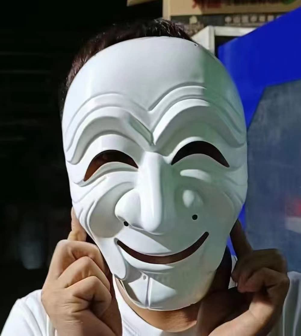 Movie Mask Halloween Cosplay Unisex White Mask For Party Costume Props (10.2*7.1in, White)