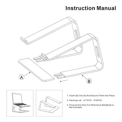 Laptop Stand, Ergonomic Aluminum Laptop Mount Computer Stand, Detachable Laptop Riser,Notebook Holder Stand Compatible with MacBook Pro/Air HP Lenovo Samsung Huawei ,All 10-17.3" Laptops(Rose Gold)
