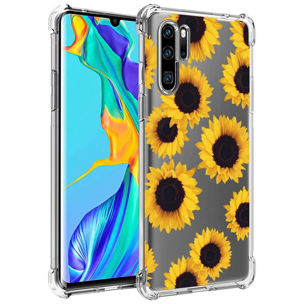 Zoeirc Case for Huawei P30 Pro VOG-L29 VOG-L04 Clear Case for Girls Women, Soft TPU Shockproof Protective Transparent Case Cover for Huawei P30 Pro (Sunflower)