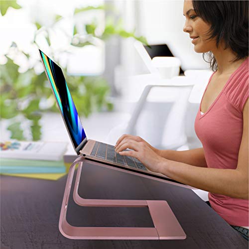 Laptop Stand, Ergonomic Aluminum Laptop Mount Computer Stand, Detachable Laptop Riser,Notebook Holder Stand Compatible with MacBook Pro/Air HP Lenovo Samsung Huawei ,All 10-17.3" Laptops(Rose Gold)