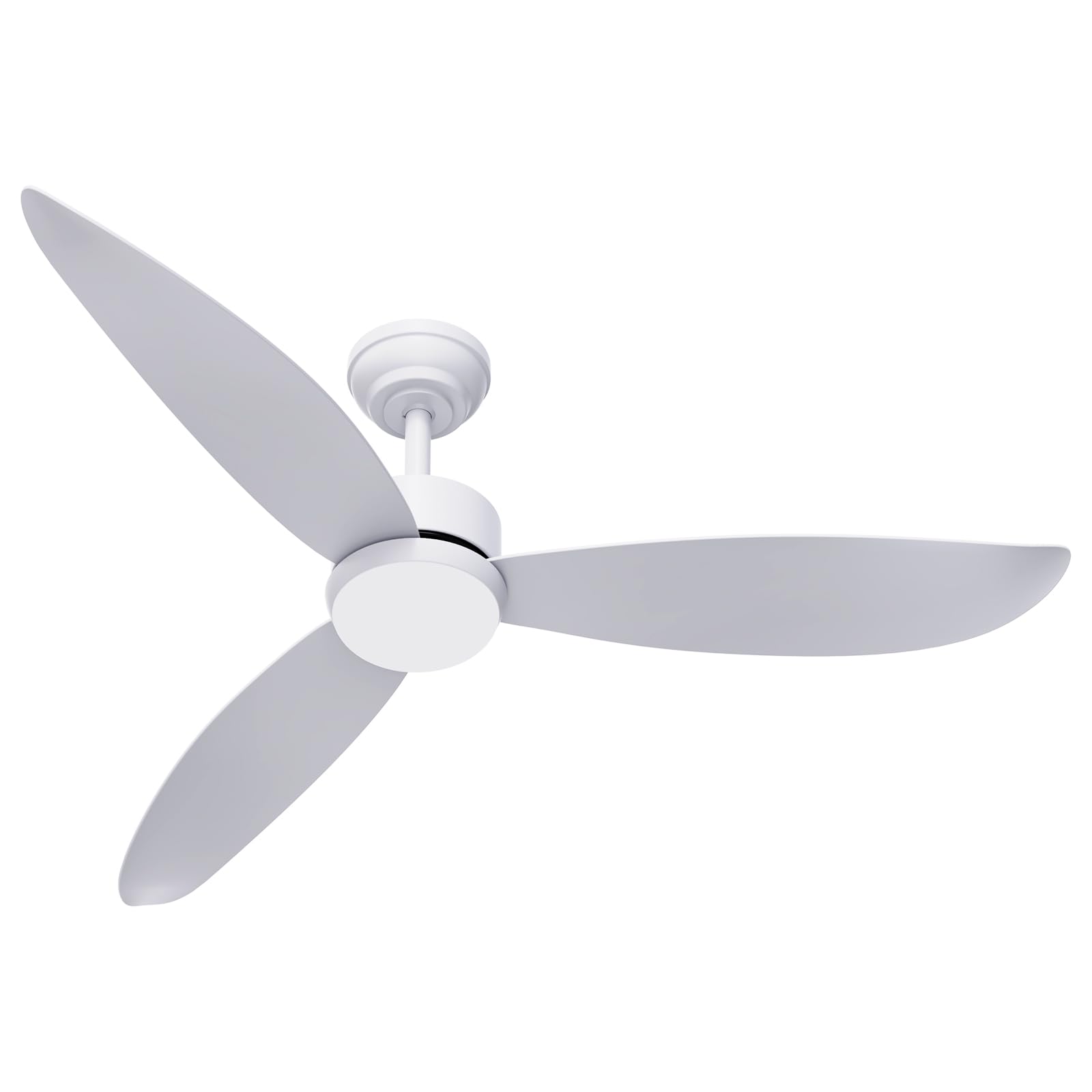 raccroc Ceiling Fans with Lights,52'' Ceiling Fan with Remote Control, 6 Speeds Indoor Outdoor Ceiling Fans with 22W 3CCT Dimmable LED Light, Noiseless DC Motor & 3 Reversible Blades White