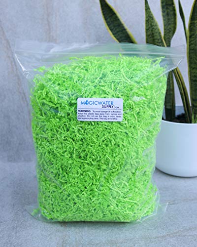 MagicWater Supply Soft & Thin Cut Crinkle Paper Shred Filler (2 LB) for Gift Wrapping & Basket Filling - Lime Green