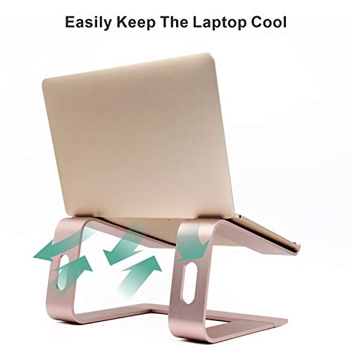 Laptop Stand, Ergonomic Aluminum Laptop Mount Computer Stand, Detachable Laptop Riser,Notebook Holder Stand Compatible with MacBook Pro/Air HP Lenovo Samsung Huawei ,All 10-17.3" Laptops(Rose Gold)