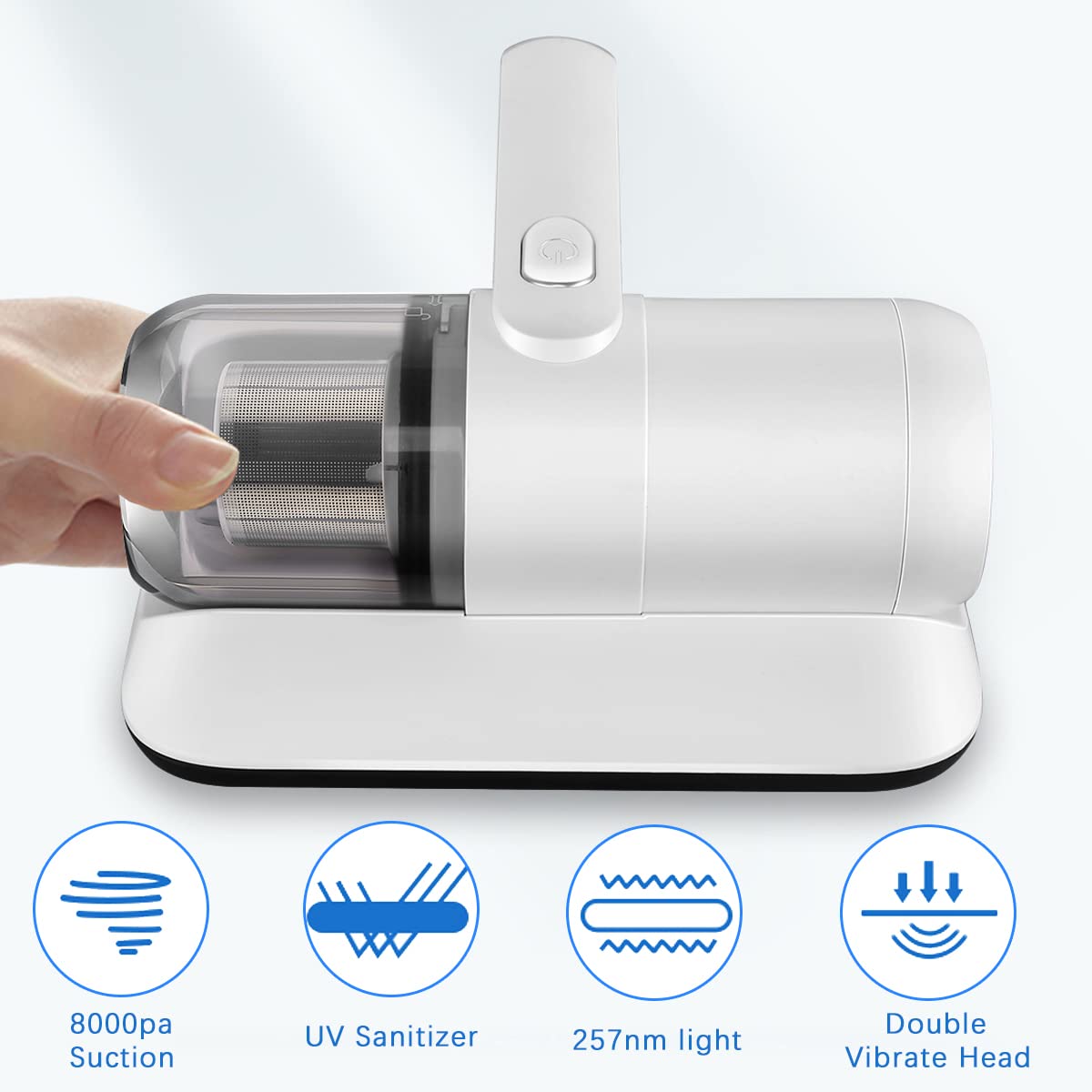Mattress Vacuum Cleaner, Handheld Cordless UV Vacuum Effectively Clean Up Bed, Pillows, Cloth Sofas, Carpets and Ther Fabric Surfaces