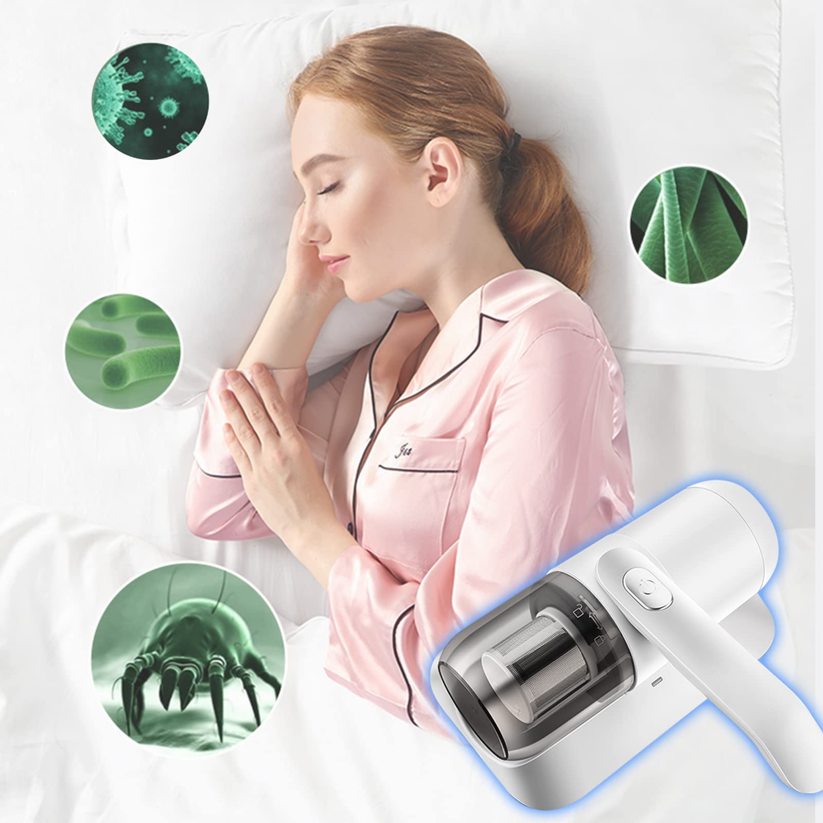 Mattress Vacuum Cleaner, Handheld Cordless UV Vacuum Effectively Clean Up Bed, Pillows, Cloth Sofas, Carpets and Ther Fabric Surfaces