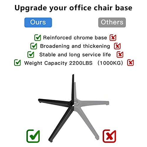 Office Chair Replacement Parts-28'' Heavy Duty Office Chair Base Replacement(2200Lbs) - Desk Chair Base Replacement Reinforced Metal Leg,Universal Caster and Gas Cylinder Size