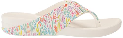BZees Womens Villa Print Thong White Floral 9 M