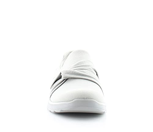 BZees Women's Glimmer Slip-Ons Loafer, Silver Smoke Shimmer, 8.5 Wide
