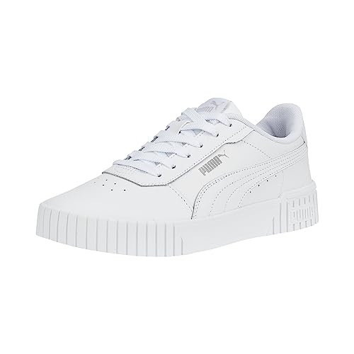 PUMA Women's CARINA 2.0 Sneaker, Puma White-Puma White-Puma Silver, 7.5