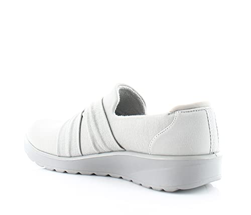 BZees Women's Glimmer Slip-Ons Loafer, Silver Smoke Shimmer, 8.5 Wide
