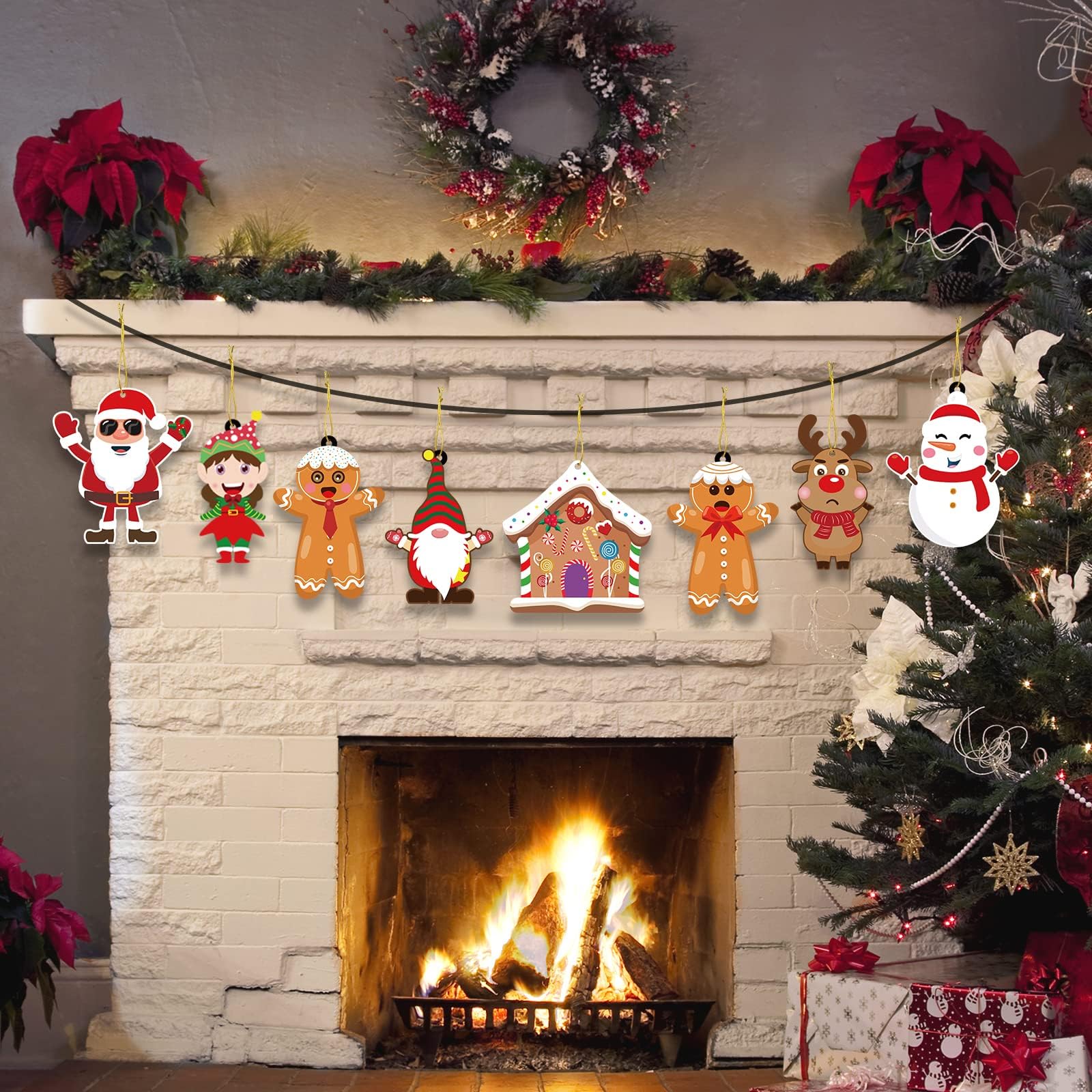 VABAMNA Christmas Ornament Crafts for Kids - Make Your Own Ornament Kit with 36pcs Christmas Craft Stickers, 9 Designs, 54 Pieces, 4cm x 5cm x 2cm, Multicolor, Unisex, Ages 4-12