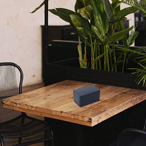 DOITOOL Metal Container Rectangular Tin Box with Lids, Portable Tea Storage for Tea, Candy, Candle, Jewelry - Black (13x8x6cm) Small Tin Box