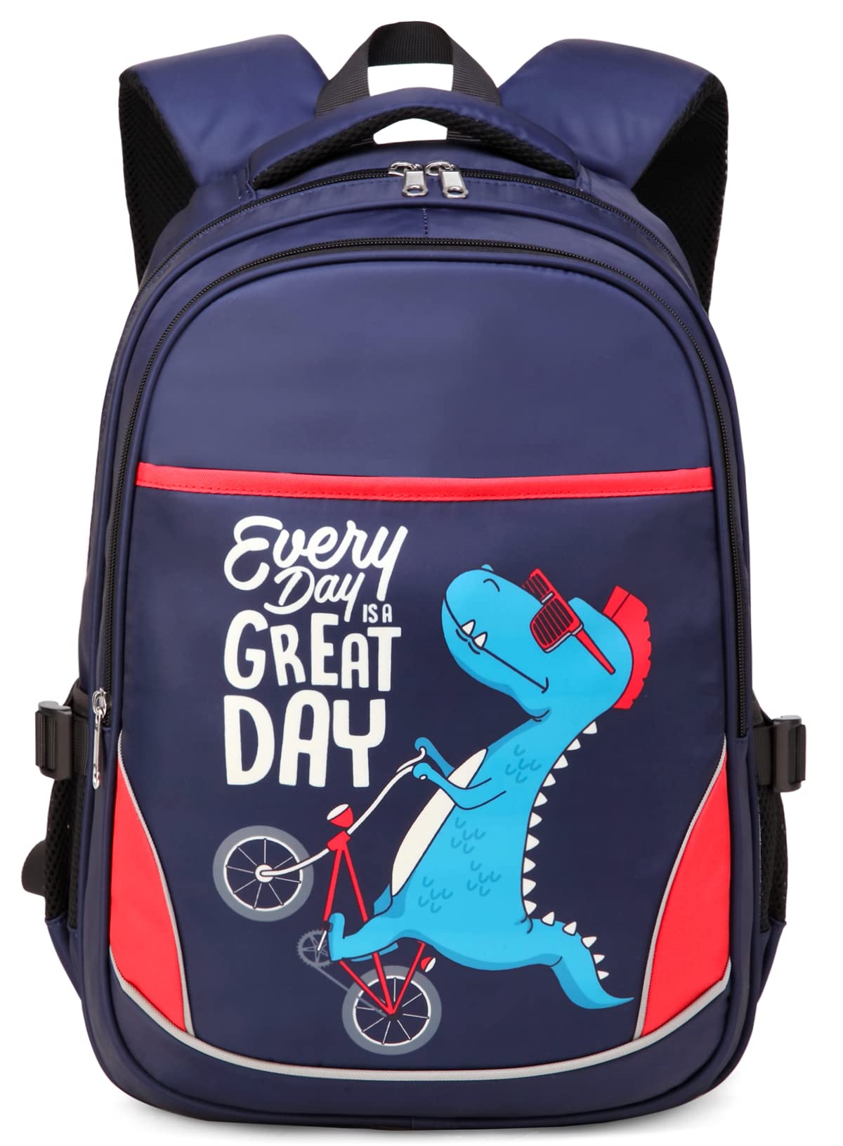 BLUEFAIRY Dinosaure Backpack for Boys Kids Elementary School Bags Primary Dino Bookbags Lightweight Waterproof Sturdy Durable Gift Polyester 17 Inch Age 5-10 (DINOSAUR-BLUE)