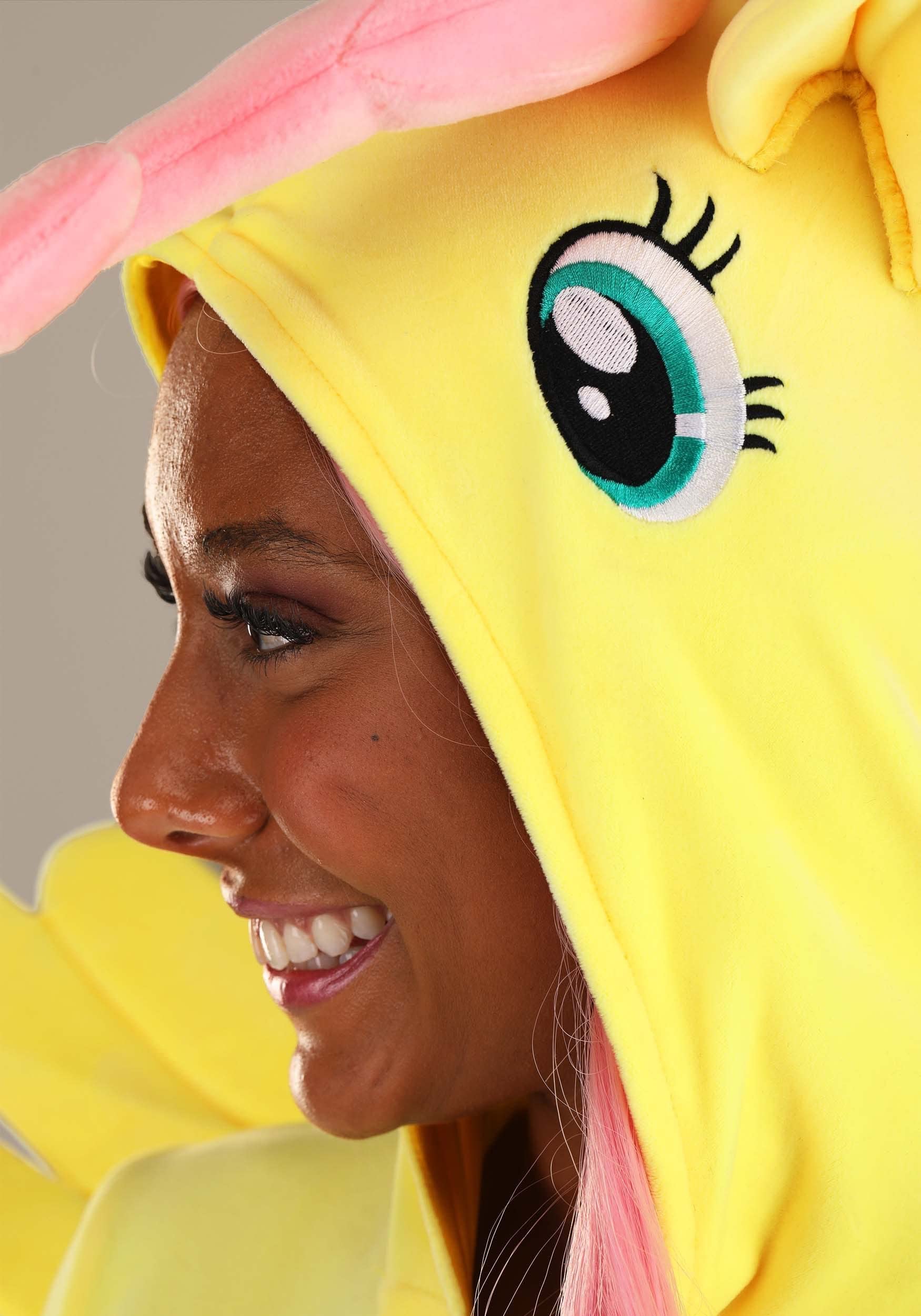 My Little Pony Fluttershy Women's Costume - Hooded Jumpsuit with Wings, Tail & Ears