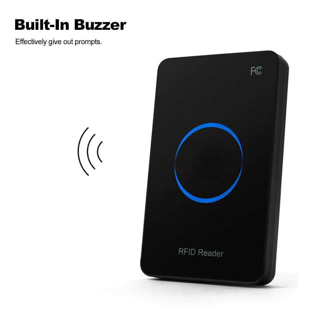 Smart USB UHF RFID Reader 915Mhz, USB Desktop Contactless Card Reader Writer, Electronic Tag Access Control ID Card Reader for ISO18000‑6C/ISO18000‑6B Label