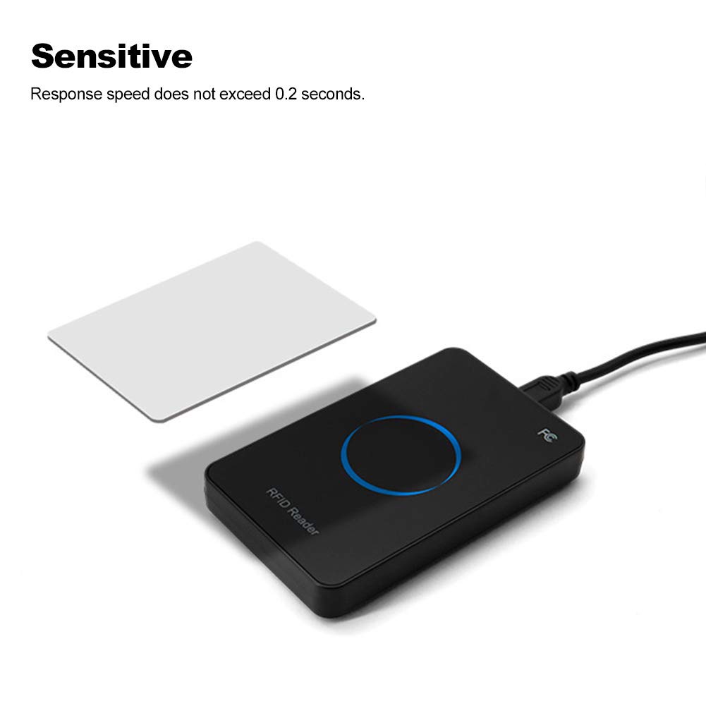 Smart USB UHF RFID Reader 915Mhz, USB Desktop Contactless Card Reader Writer, Electronic Tag Access Control ID Card Reader for ISO18000‑6C/ISO18000‑6B Label