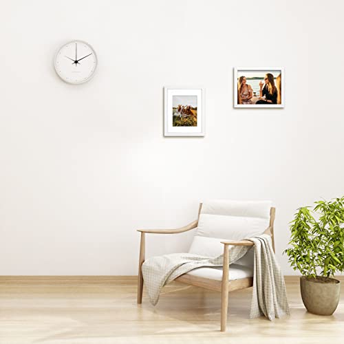 Frametory, 11x14 Picture Frame, Solid Wood, White Molding, Set of 1, Display 8x10 with Mat or 11x14 Without Mat - Tempered Glass Front, Wall Gallery Frame (White, 1 Pack)
