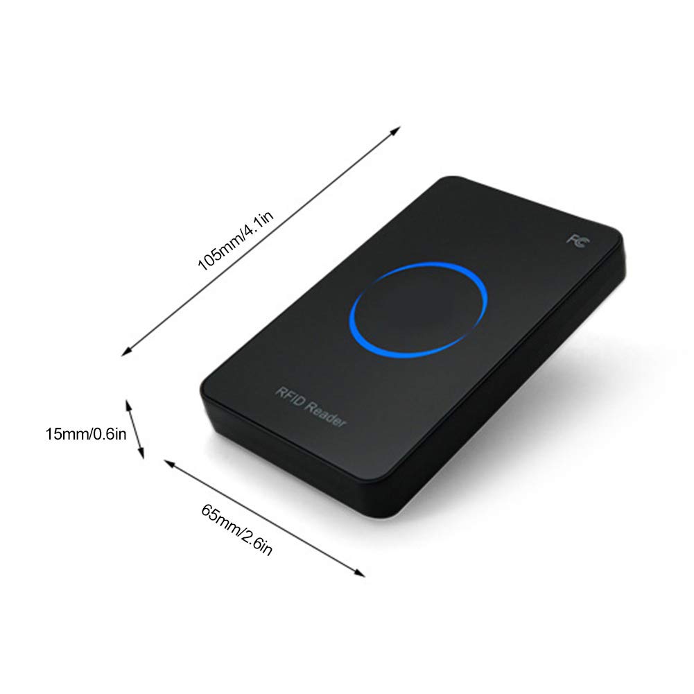 Smart USB UHF RFID Reader 915Mhz, USB Desktop Contactless Card Reader Writer, Electronic Tag Access Control ID Card Reader for ISO18000‑6C/ISO18000‑6B Label