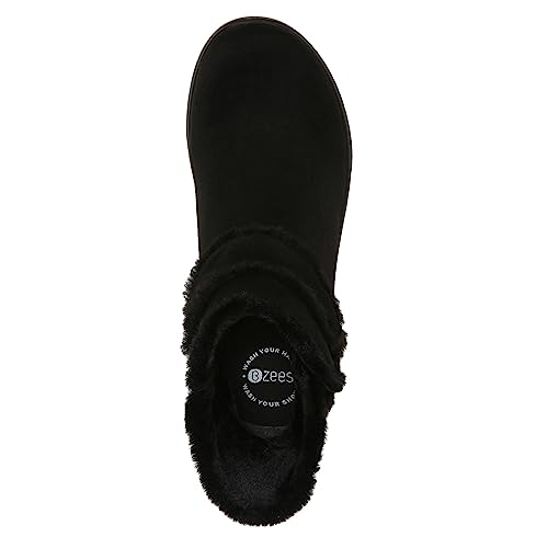 BZees Womens Glaze Ankle Boot, Black, 8.5 Wide US