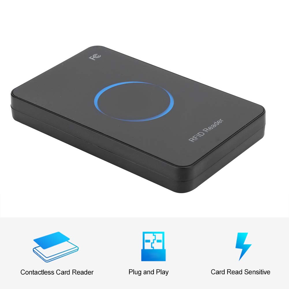 Smart USB UHF RFID Reader 915Mhz, USB Desktop Contactless Card Reader Writer, Electronic Tag Access Control ID Card Reader for ISO18000‑6C/ISO18000‑6B Label