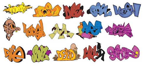 N Scale 1:160 Graffiti Waterslide Decals Set #8 - Weather Your Rolling Stock & Structures!