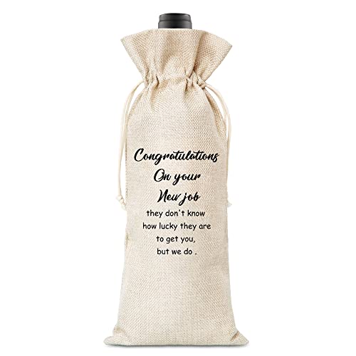 Congration Gift, Congratulations On Your New Job, Gift For Her, Gift For Him, Cotton Linen Wine Bag - 1 Pack ïŒWINEDAI-066ïŒ