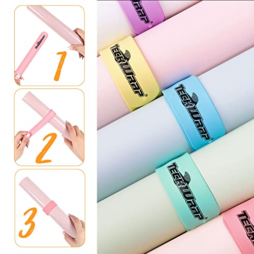 TECKWRAP Vinyl Roll Holder Craft Vinyl Storage Organizer - Silicone Slap Bracelets For Kids 6 Pcs/Set Slap Bands Wristband for School Party Home Decor DIY Adhesive Vinyl HTV Iron-on Wallpaper