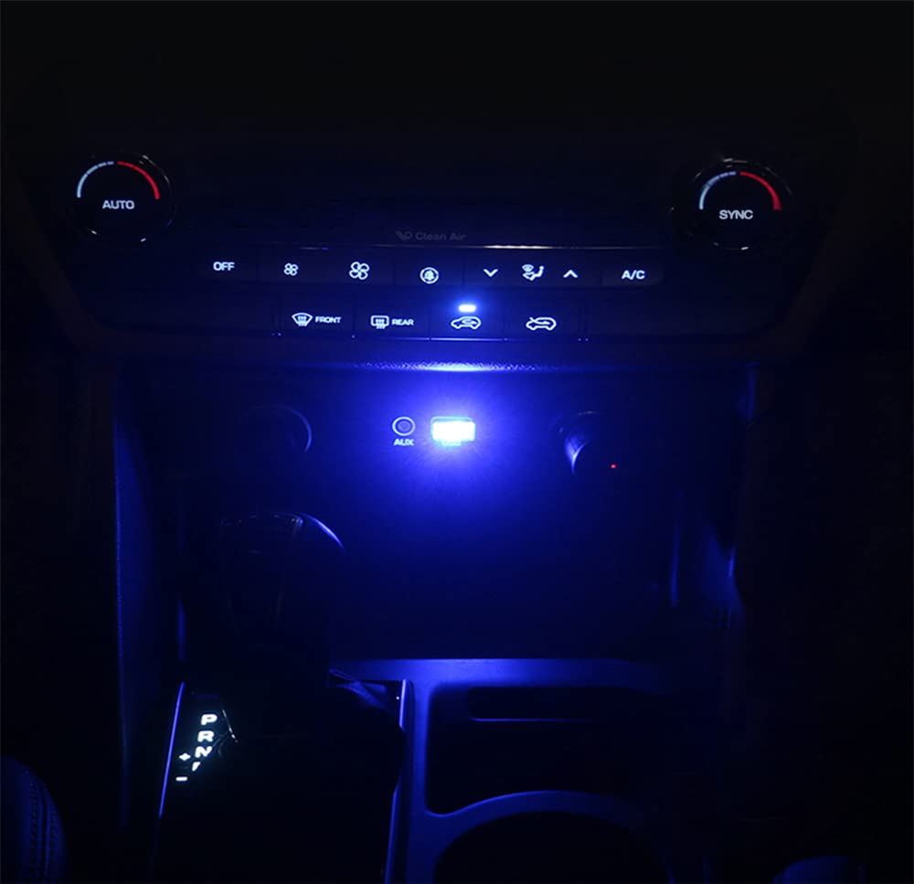 Miytsya 4 PCS USB-LED Car Interior Atmosphere Lamp, Night Led Decoration Mini USB Light, Ambient Lighting Kit, Charging for Interior Led Lights (Blue)