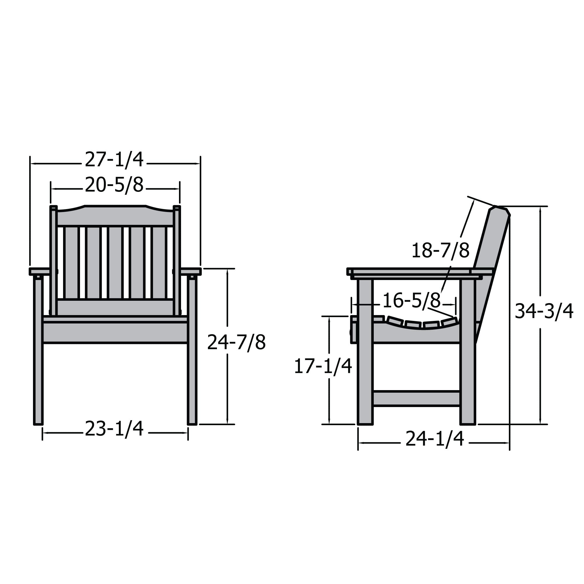 highwood Lehigh Garden Chair, Federal Blue