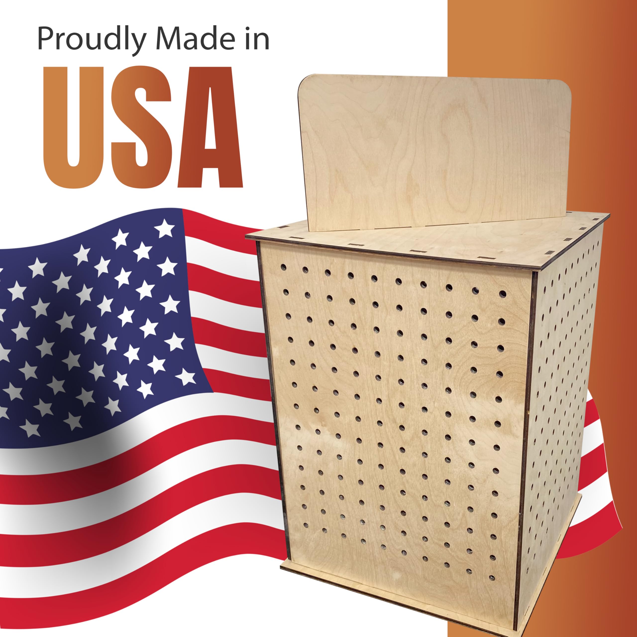 TORCHED DISPLAYS Rotating Display Stand – 22.5 x 16.76-inch – Rotating Organizer Wood Pegboard – Pegboard Display Stand for Craft Shows, Vendor Events, Jewelry, Accessories…