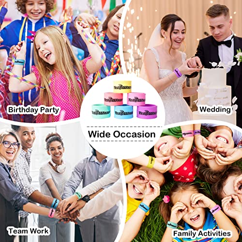 TECKWRAP Vinyl Roll Holder Craft Vinyl Storage Organizer - Silicone Slap Bracelets For Kids 6 Pcs/Set Slap Bands Wristband for School Party Home Decor DIY Adhesive Vinyl HTV Iron-on Wallpaper