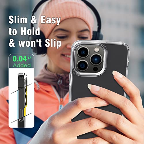 Jeywiry [7 in 1 for iPhone 14 Pro Max Case, with 2 Pcs Screen Protector ＆ 2 Pcs Camera Lens Protector, Slim Thin Shockproof Case 6.7" [Military Grade Drop Protection] [Not Yellowing] - Crystal Clear