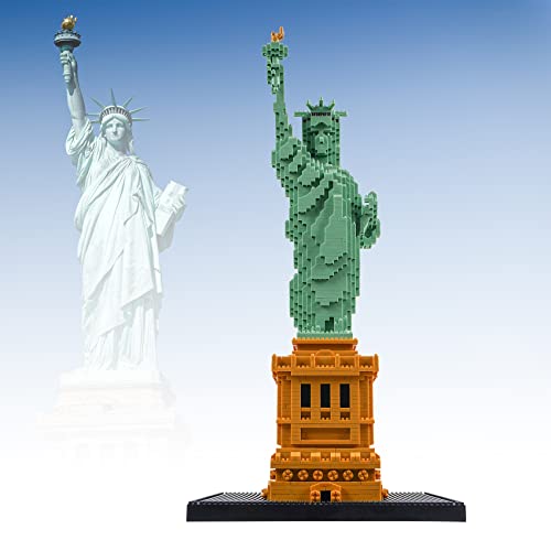 Geniteen Micro Mini Block Statue of Liberty Model Building Kit World Famous Architectural Model Collection Building Set, 2810 PCS