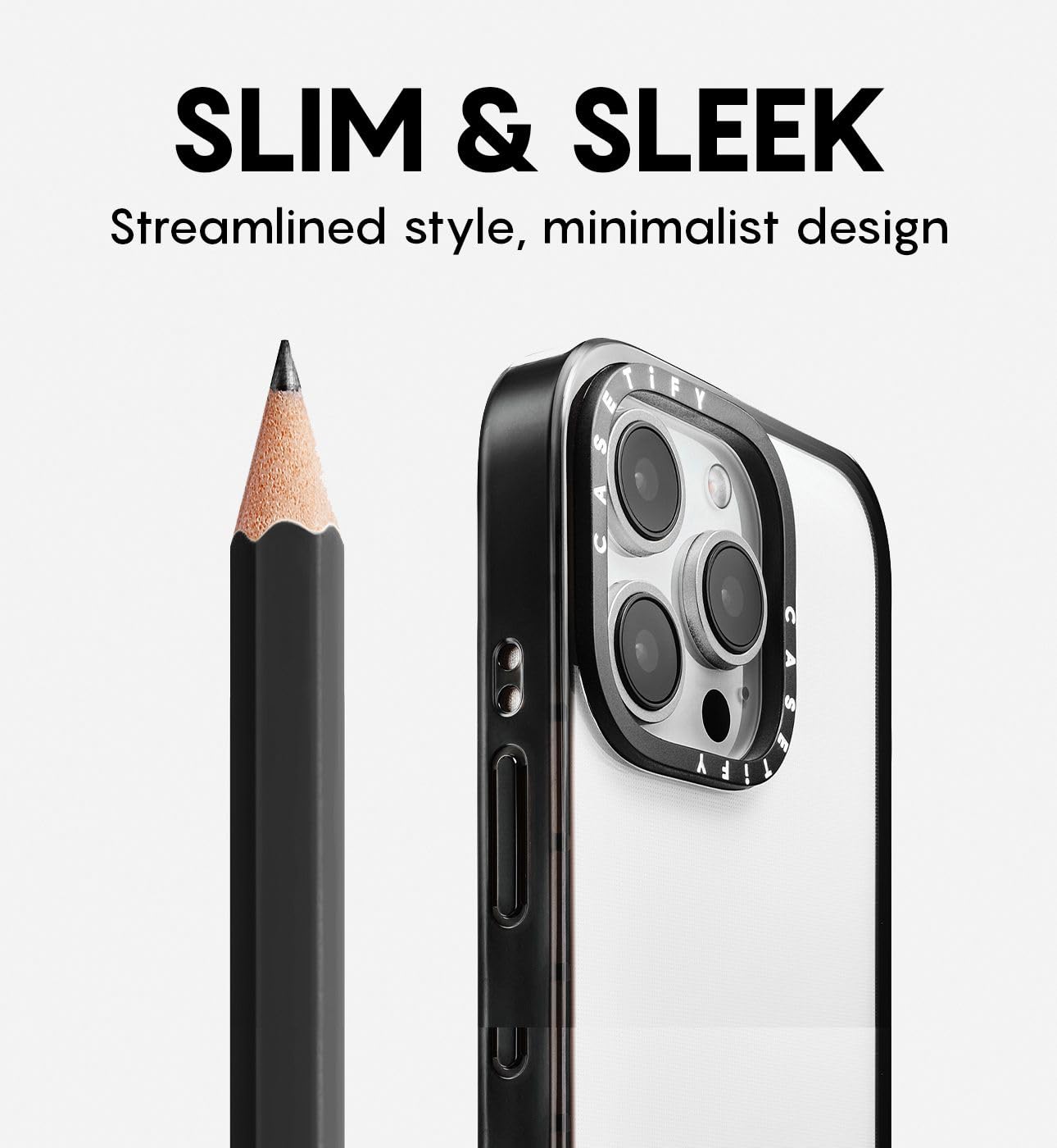 CASETiFY Compact iPhone 13 Pro Max Case [2X Military Grade Drop Tested / 4ft Drop Protection] - Clear Black