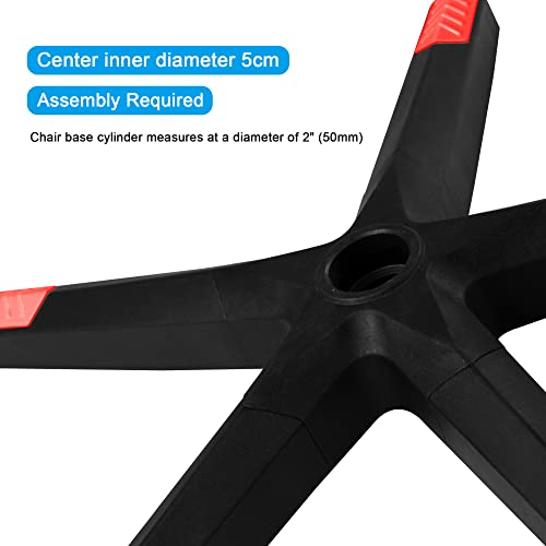 Frassie 28 inch Nylon Gaming Chair Base Replacement with 5 Casters, Heavy Duty Office Chair Base Part