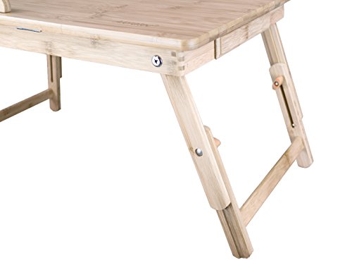 Aleratec Natural Bamboo Multi-Functional Adjustable Laptop Stand | Up to 15in | Ideal for Tablet/ Monitor/ Laptop Cooling Portable Table for Home Office