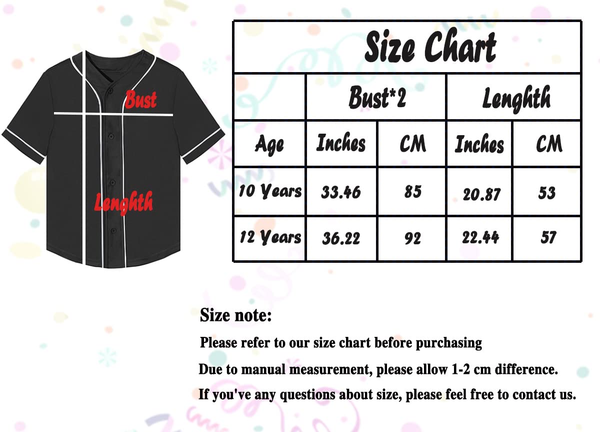 Kids 10th Birthday Shirt Boys Baseball 10 Year Old Ten Age 10 Party Idea T-Shirt(Black 12T)