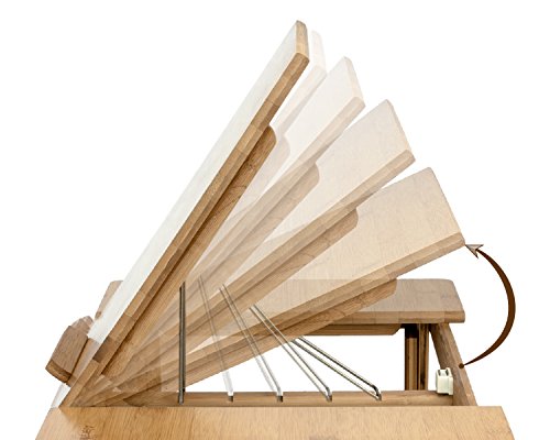 Aleratec Natural Bamboo Multi-Functional Adjustable Laptop Stand | Up to 15in | Ideal for Tablet/ Monitor/ Laptop Cooling Portable Table for Home Office