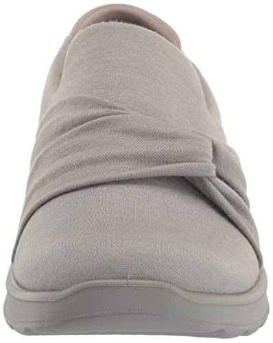 BZees Women's Glimmer Slip-Ons Loafer, Silver Smoke Shimmer, 6.5 Wide