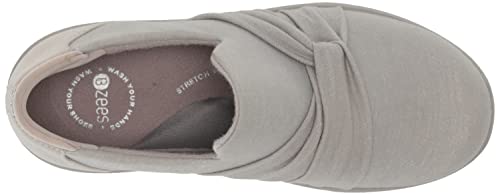 BZees Women's Glimmer Slip-Ons Loafer, Silver Smoke Shimmer, 6.5 Wide