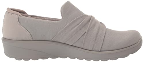 BZees Women's Glimmer Slip-Ons Loafer, Silver Smoke Shimmer, 6.5 Wide
