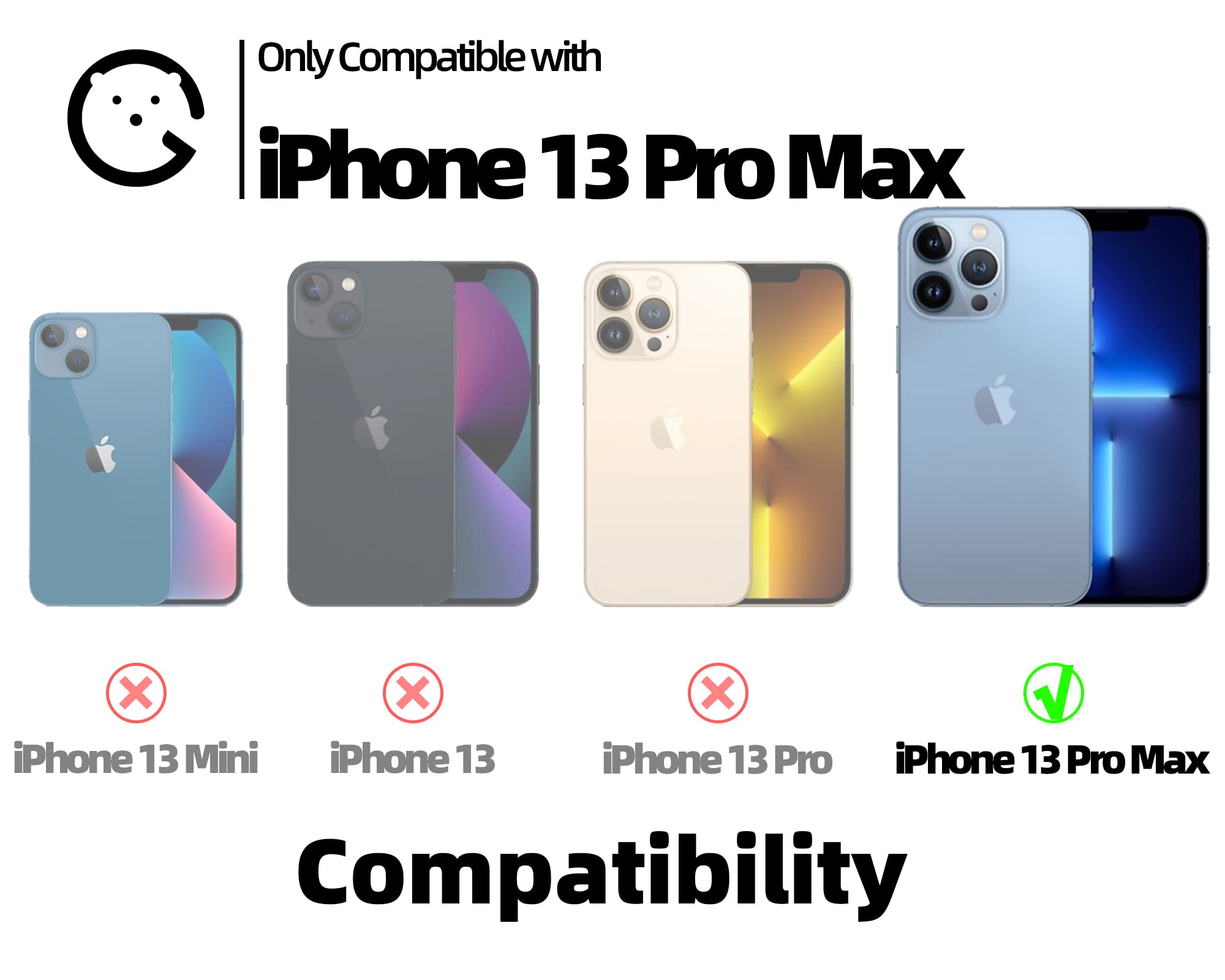 Ginkgonut Compatible with iPhone 13 Pro Max Case for Women/Girls, Cute 3D Laid Desgin Soft Silicone Shockproof Raised Bumper Corners Case for iPhone 13 Pro Max(Black)